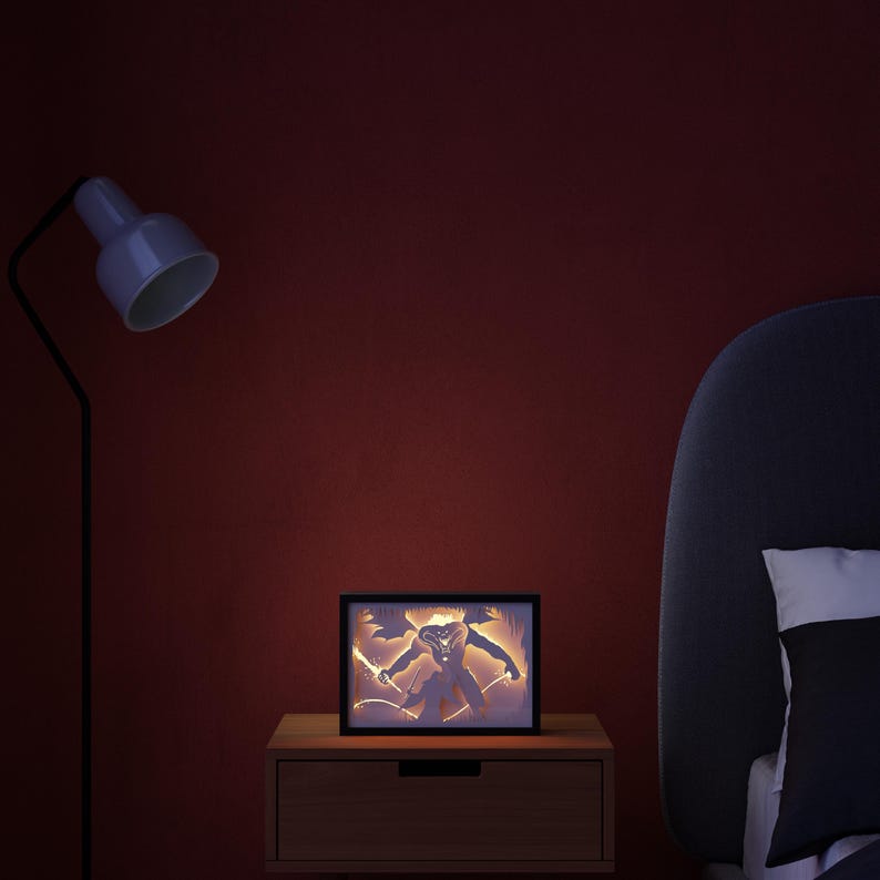 Handcrafted Lord of the Rings LED Light Box Gandalf Vs. Balrog Shadow ...