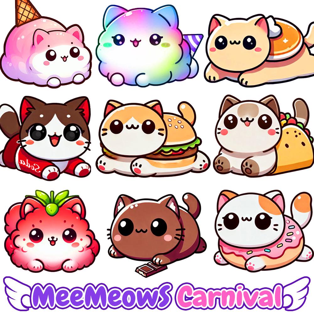 Meemeows Carnival Treats Pack, Aphmau Cute Cats Clipart, Meemeow, Donut ...