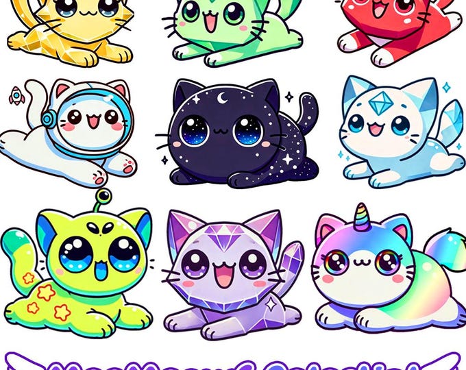 Meemeows Celestial Pack, Aphmau Cute Cats Clipart, Meemeow, Alien ...