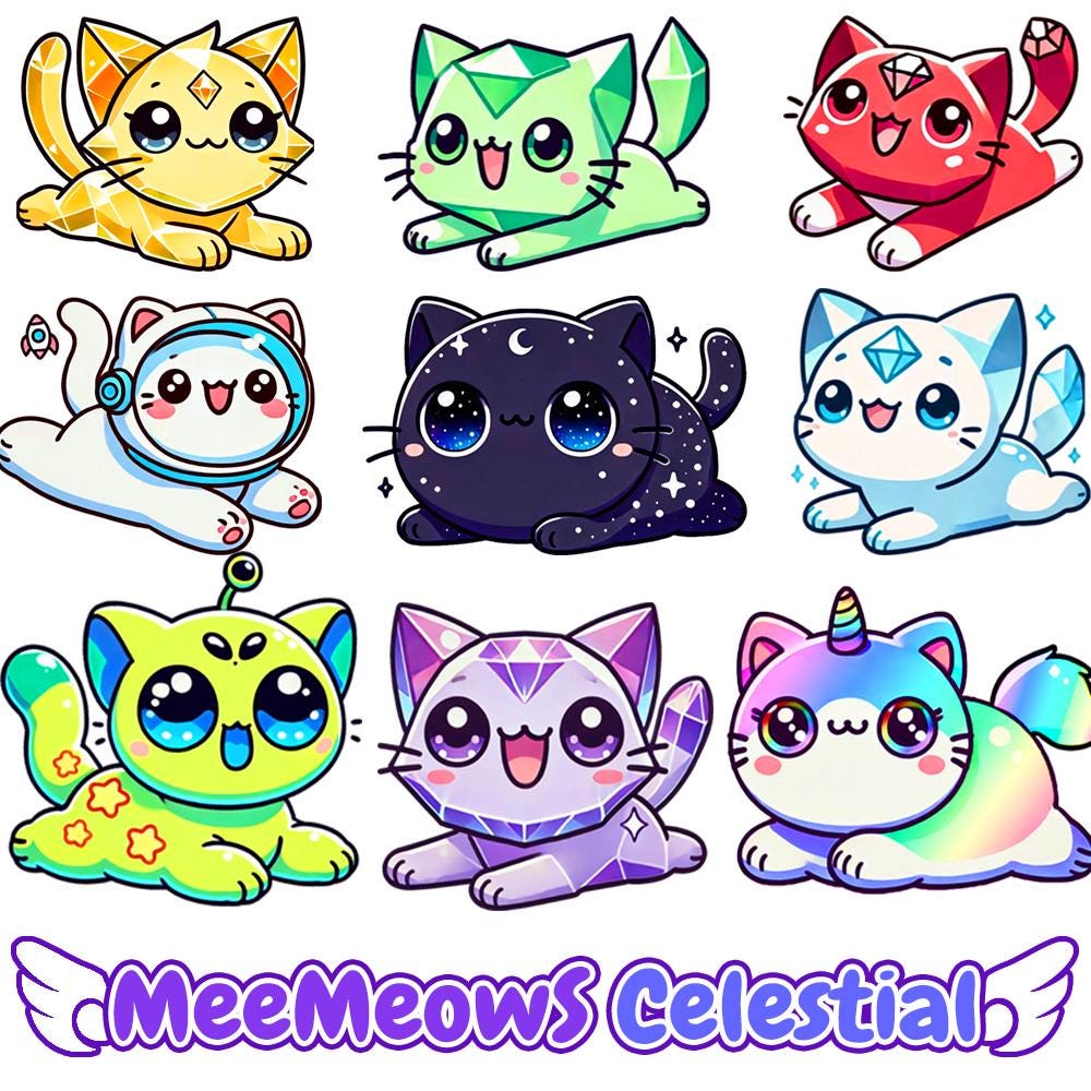 Meemeows Celestial Pack, Aphmau Cute Cats Clipart, Meemeow, Alien ...
