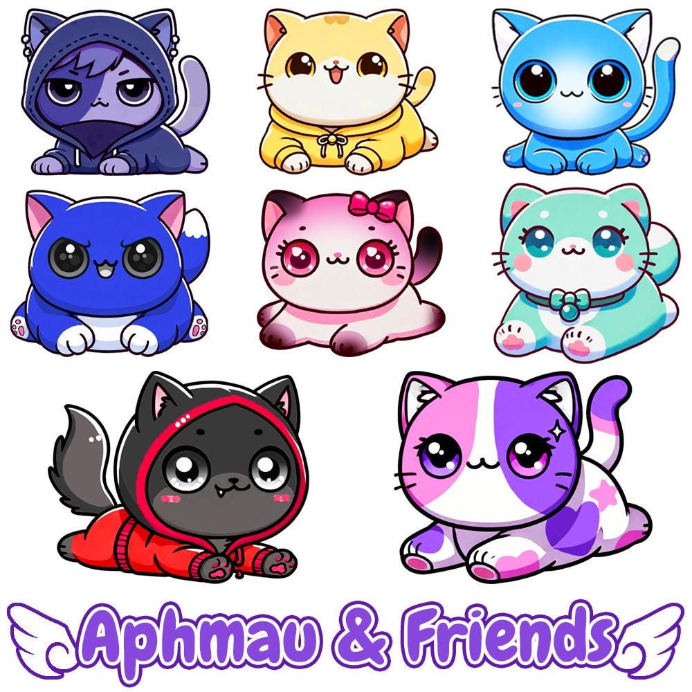 Meemeows Aphmau & Friends Pack, Cute Cats Clipart, Meemeow, Aaron, Ein ...