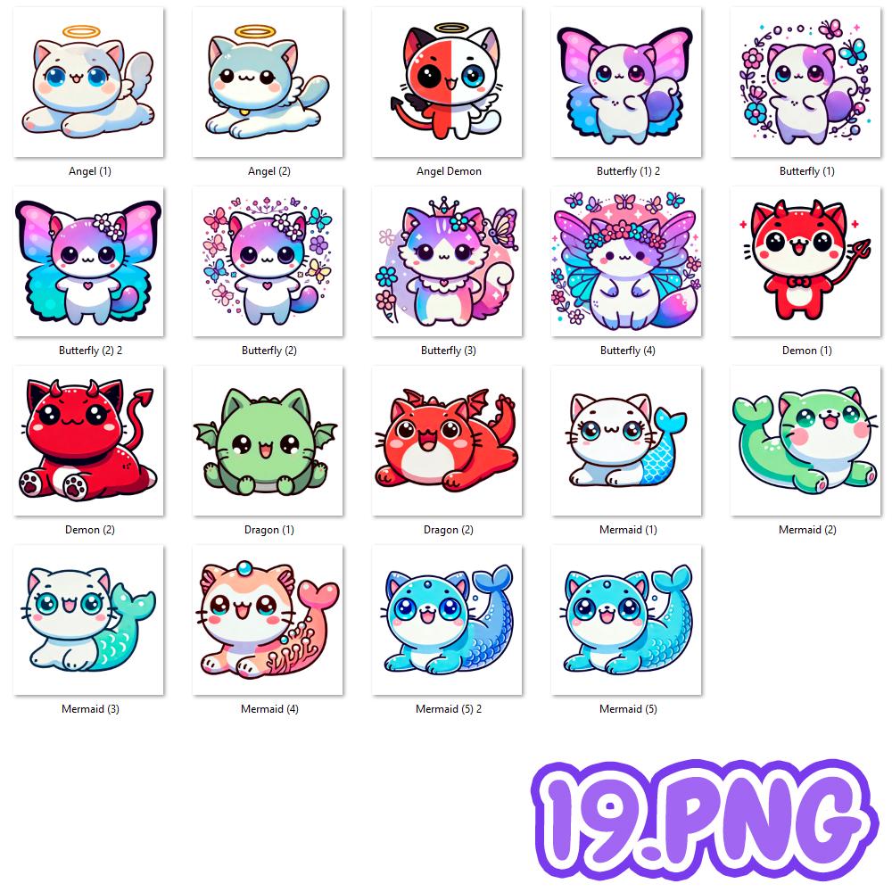 Meemeows Fantasy Pack, Aphmau Cute Cats Clipart, Meemeow, Celestial ...