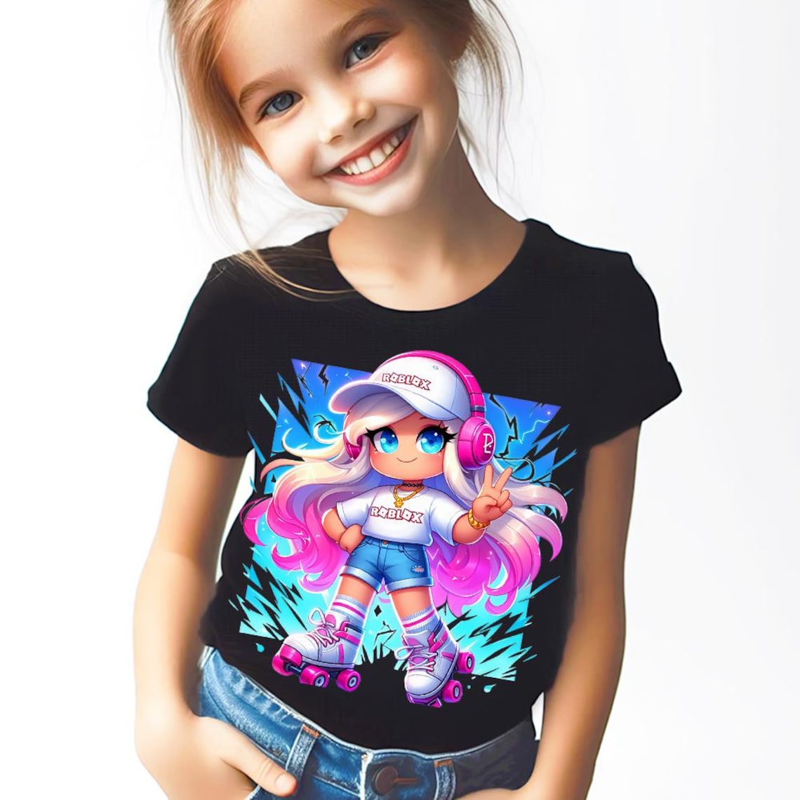 Roblox, PNG, Roblox Girl, Gamer Girl on Pink Roller Skates, Roblox Cute ...