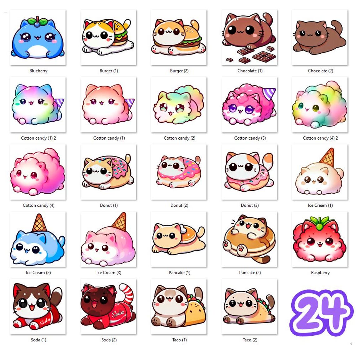 Meemeows Carnival Treats Pack, Aphmau Cute Cats Clipart, Meemeow, Donut ...