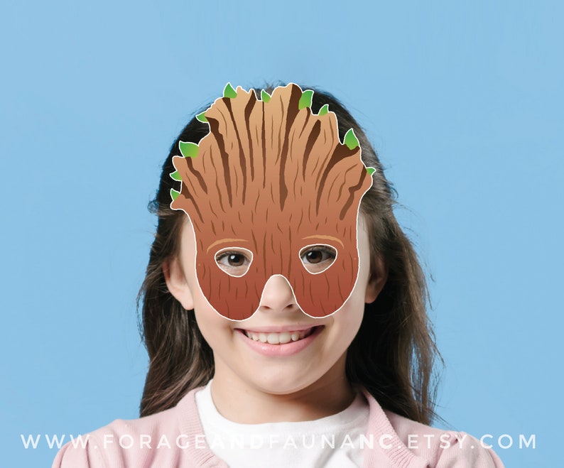 Tree Printable Mask Halloween Mask Printable Party Mask Groot | Etsy
