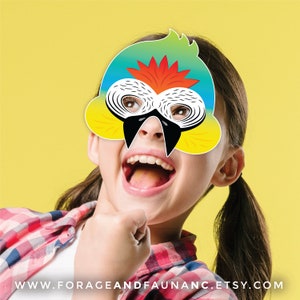 Tropical Bird Printable Costume Bird Mask Blue Gold Macaw Jungle Bird ...