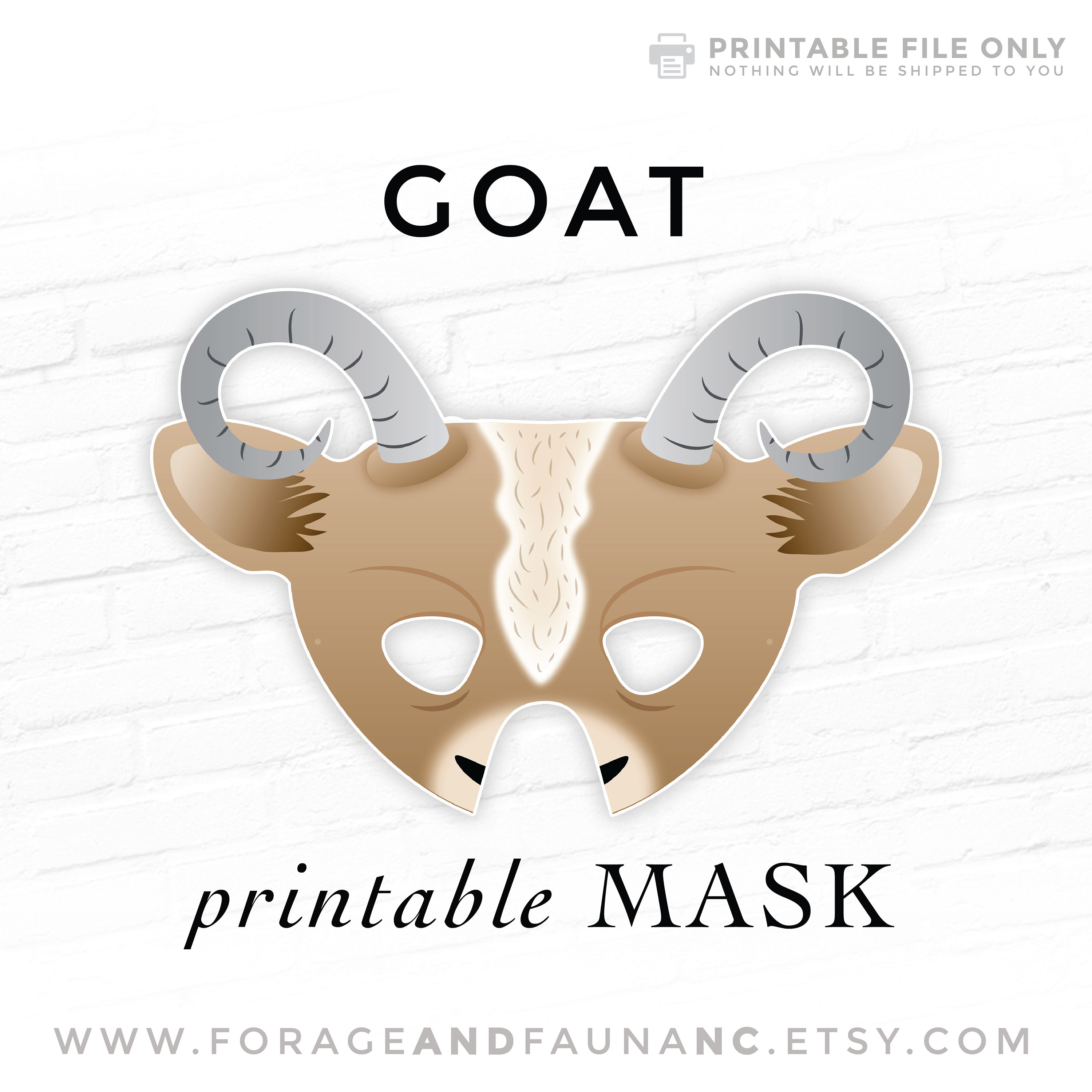 Printable Goat Mask
