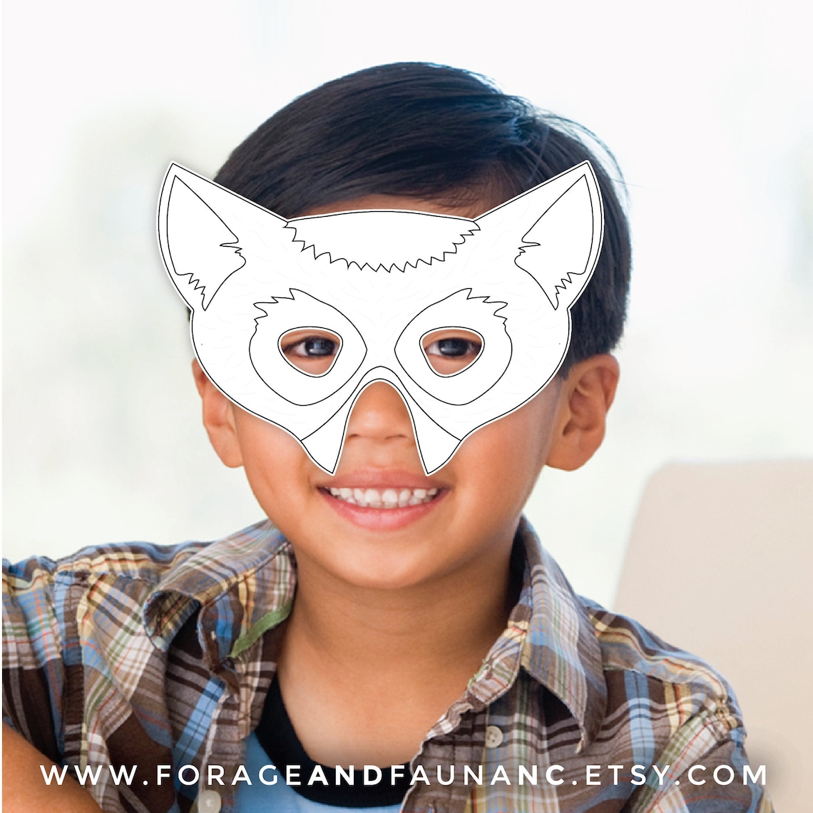 Lemur Mask Printable Coloring Book Page Animal Mask Birthday - Etsy ...