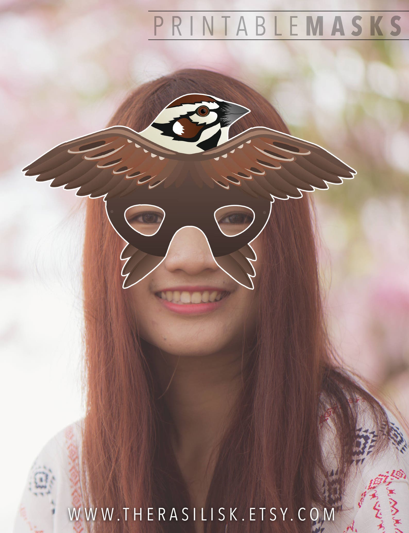 Printable Bird Mask Sparrow Printable Mask Animal Masks - Etsy