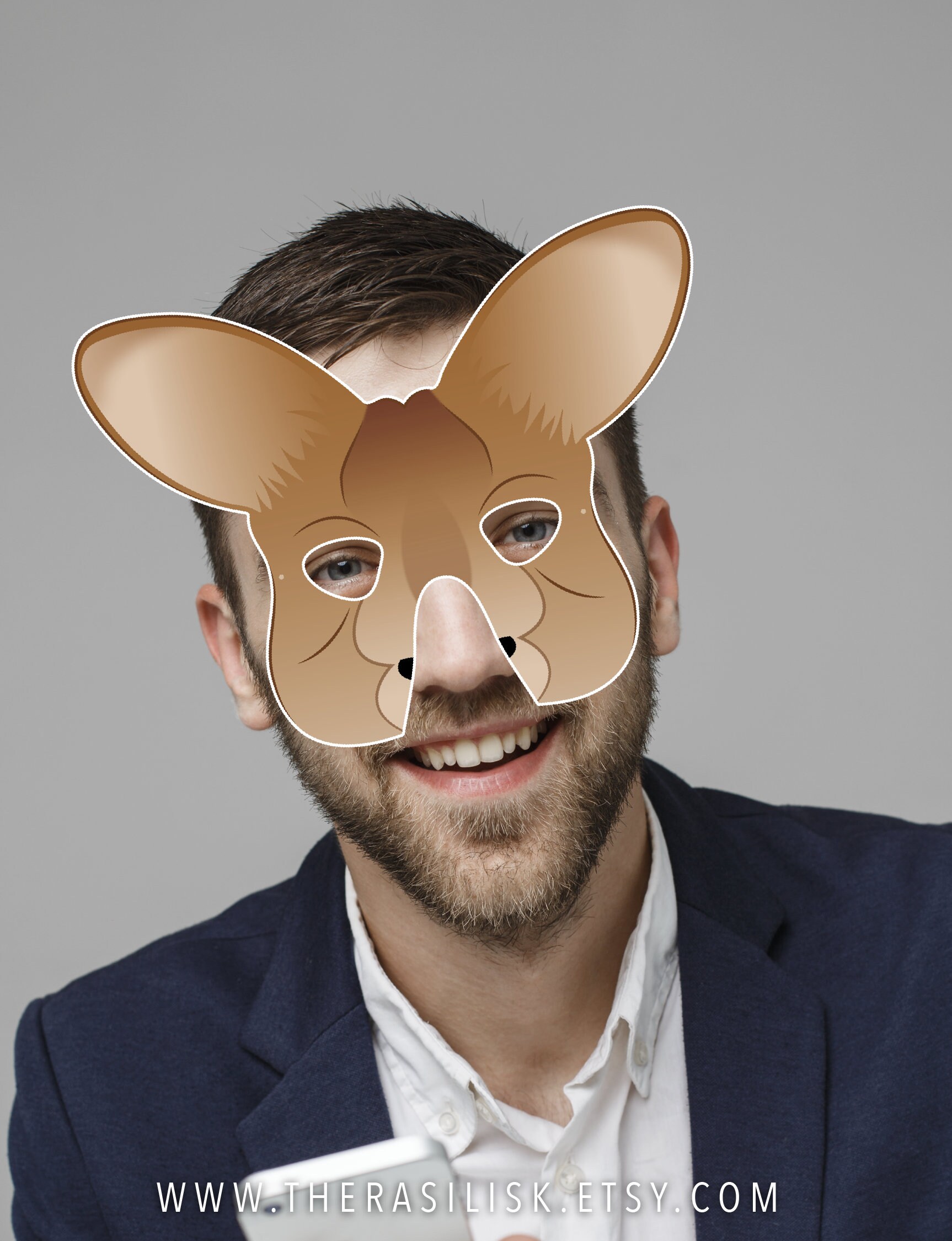 Printable Kangaroo Mask Kids Animal Costume Cosplay | Etsy