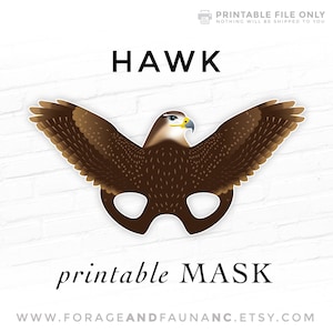 Printable Hawk Mask Halloween Party Printable Falcon Mask Bird Masks ...