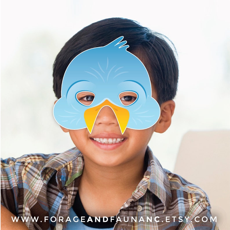 Blue Bird Printable Mask Mountain Bluebird Costume Printable Mask ...