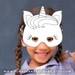 Unicorn Coloring Printable Mask Fun Activity Cosplay Mythical Animal ...