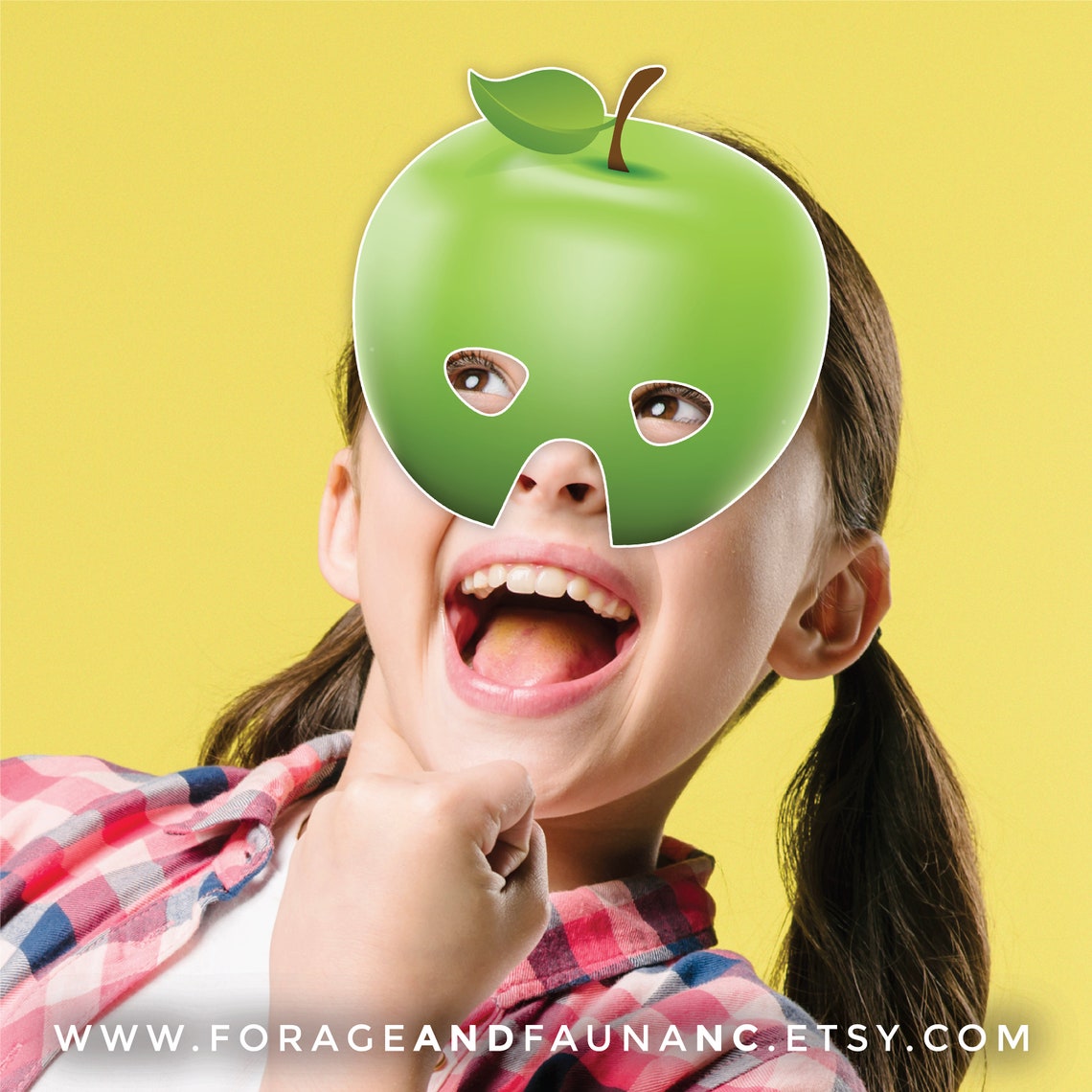 Green Apple Printable Party Mask Fruit Mask Party Play Props | Etsy