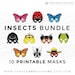Spring Easter Printable Animal Mask Set, 15 Printable Masks 2 Sizes of ...