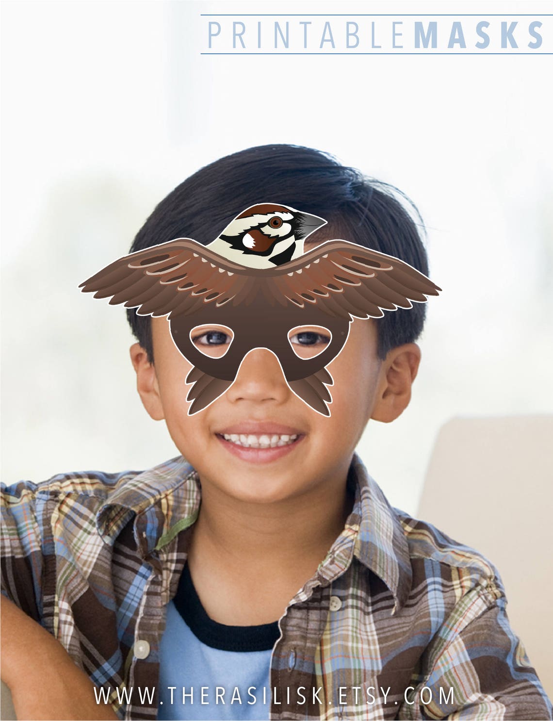 Printable Bird Mask Sparrow Printable Mask Animal Masks - Etsy