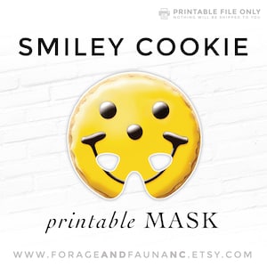 Smiley Cookie Halloween Party Mask | Eat N Park Cookie Mask | Black and ...