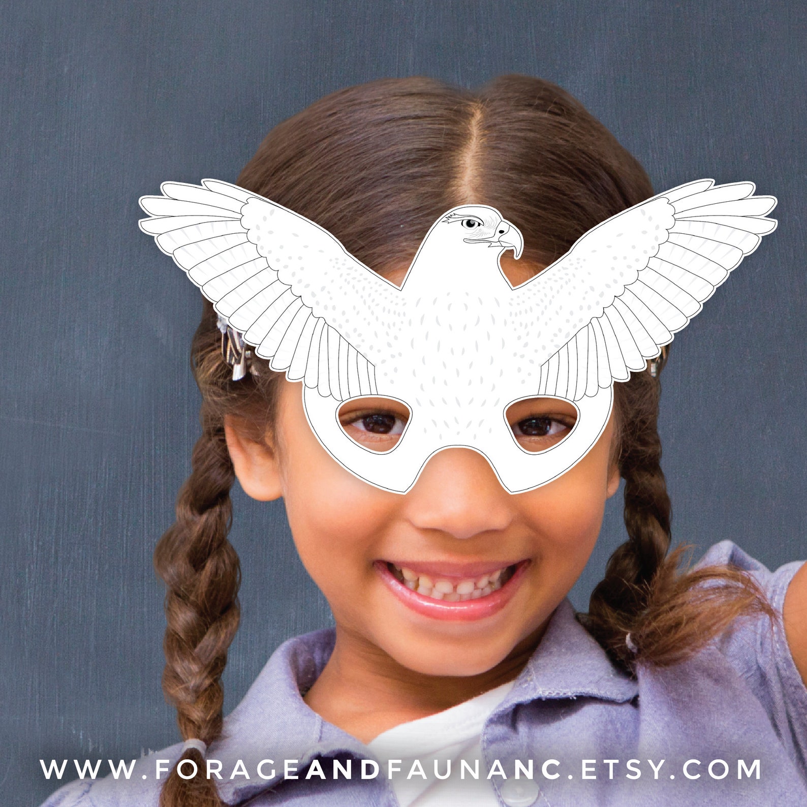 Hawk Mask Printable Coloring Activity Mask Halloween Party Mask Falcon ...