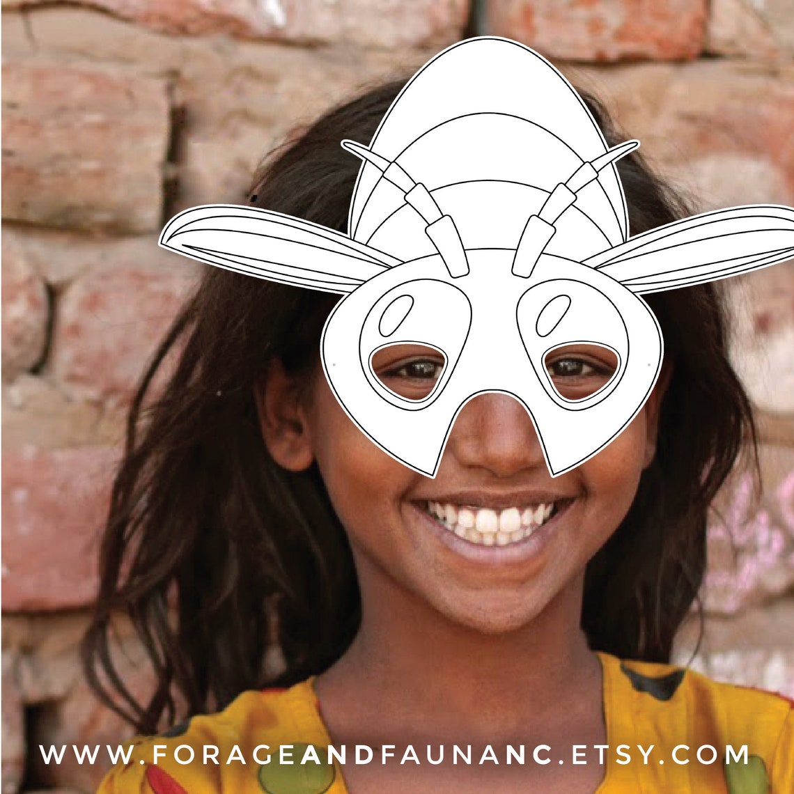 Firefly Printable Insect Mask Coloring Book Pages Lightning | Etsy