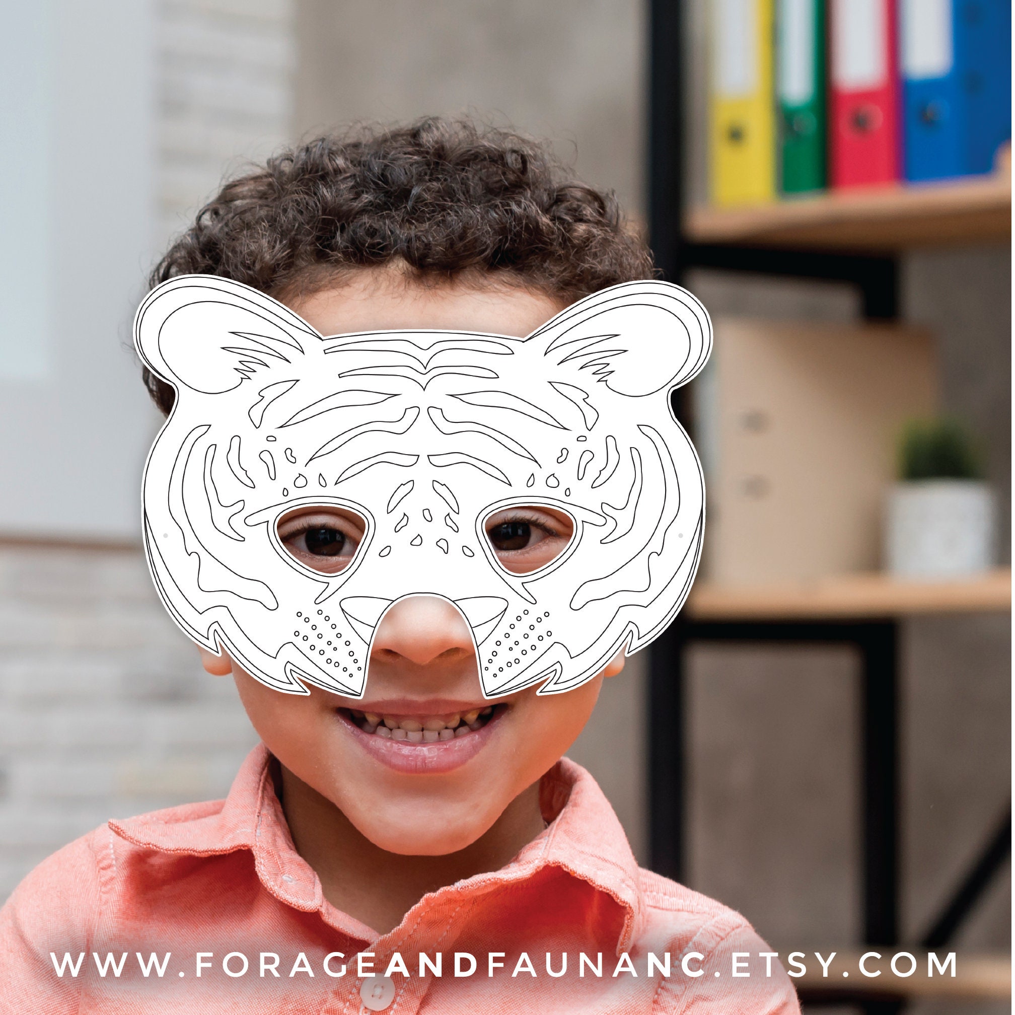 Tiger Coloring Book Activity Printable Mask Bengal Siberian Tigris Wild ...