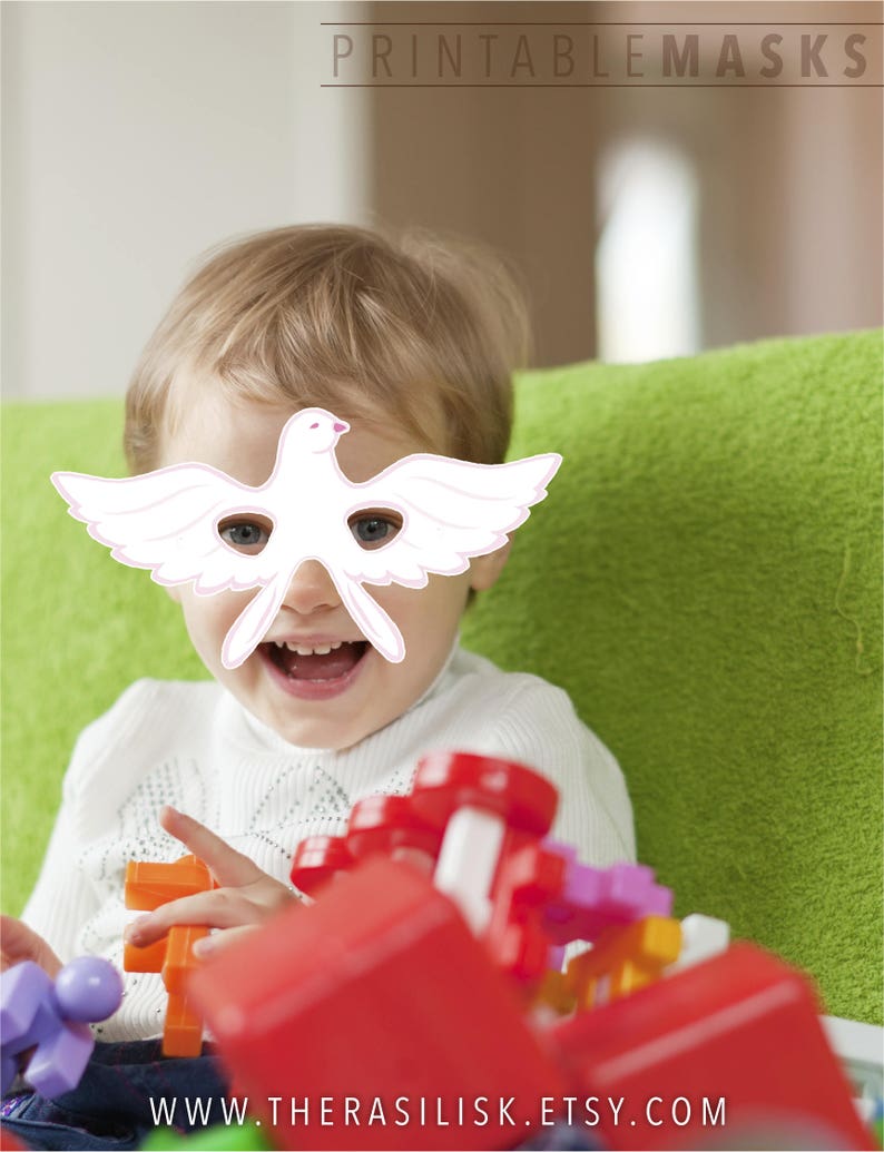 Dove Printable Mask Pink Dove Mask White Pigeon Mask | Etsy