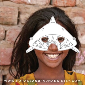 Coloring Book Activity Shark Mask Printable Great White Shark Coloring ...