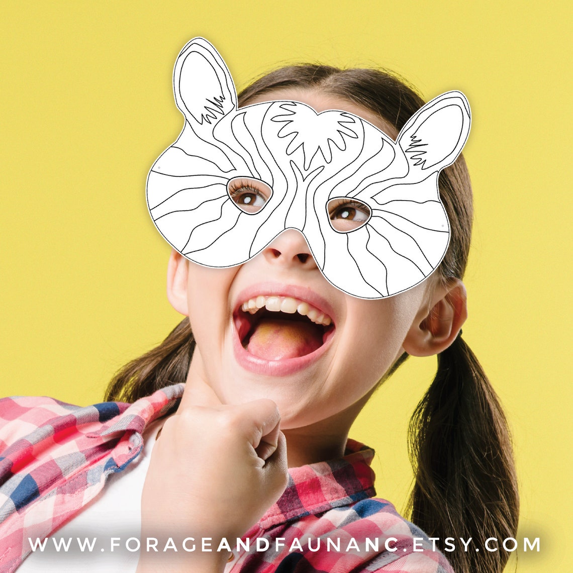 Zebra Mask Printable Coloring Book Page Photo Booth Props - Etsy Canada