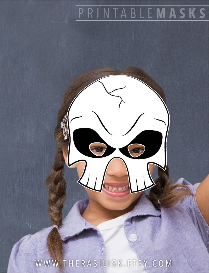 Halloween Mask Printable Masks Scary Skull Skeleton Mask | Etsy