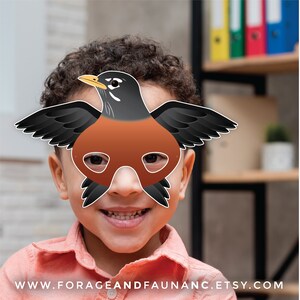 American Robin Printable Bird Mask Robin Thrush Towhee Bird Mask ...