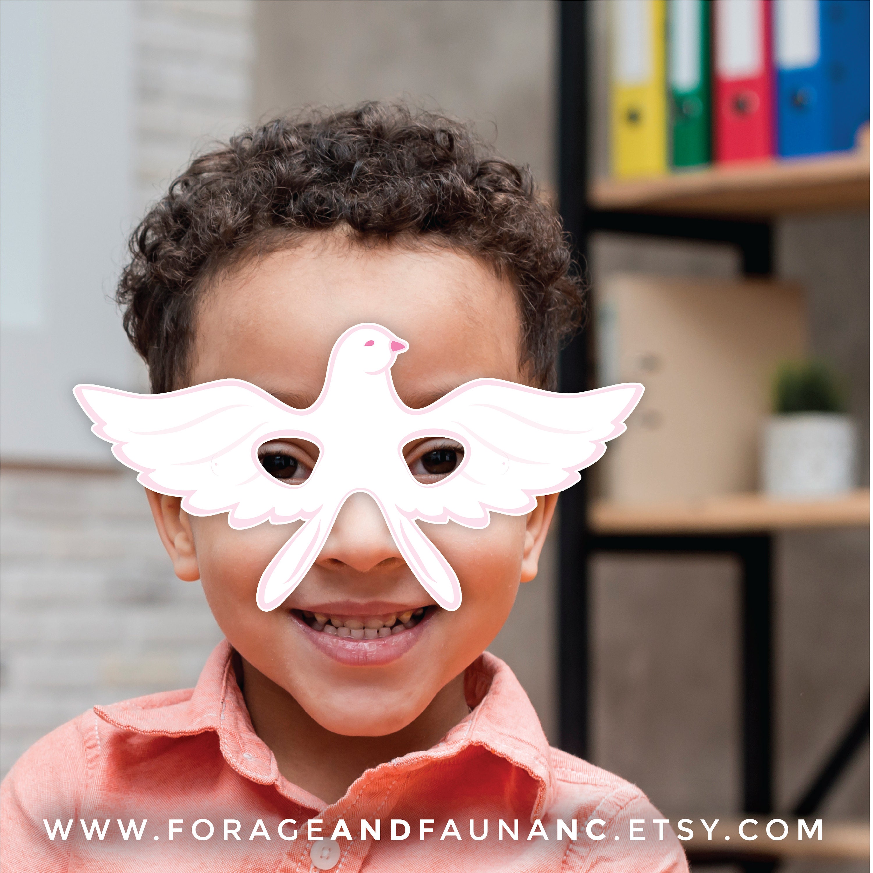 Pink Dove Printable Mask Nativity Scene Theater Masks Pigeon White Tern ...