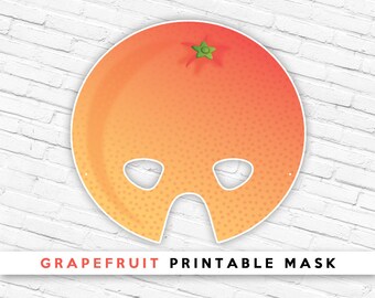 Orange Printable Party Mask Citrus Fruit Mask Inexpensive | Etsy