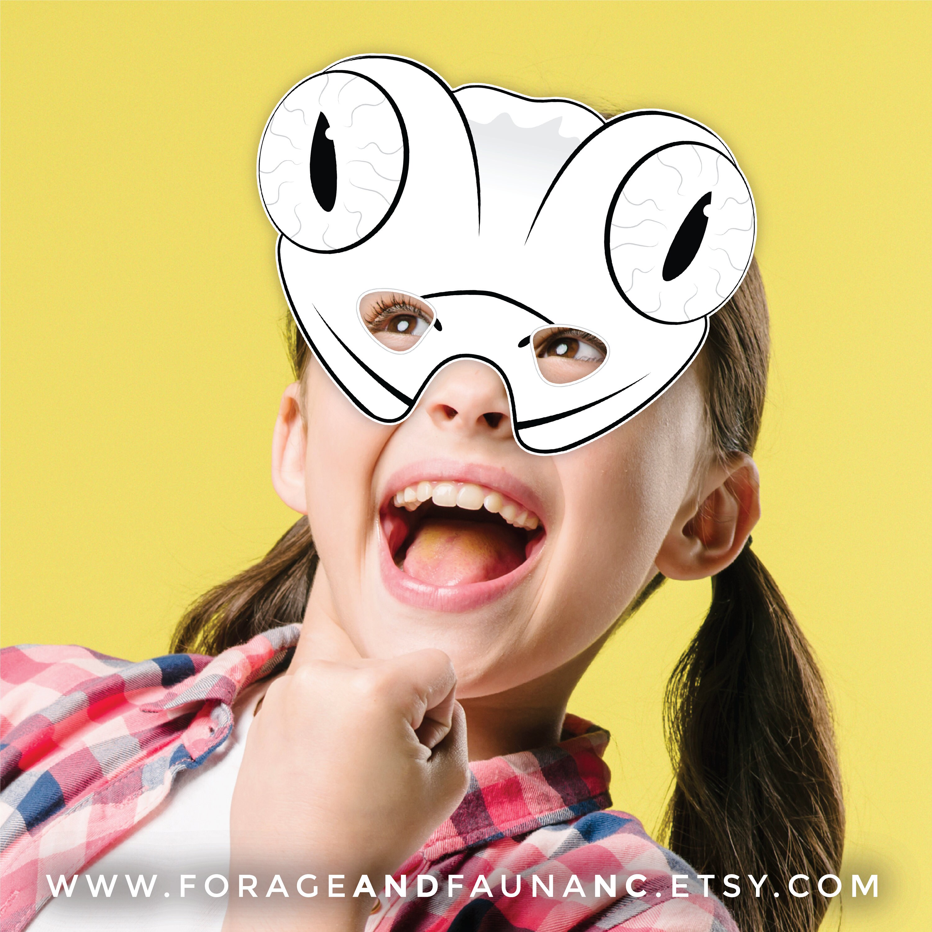 Gecko Coloring Mask Fun Lizard Animal Mask Halloween Costume - Etsy