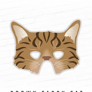 Brown Tabby Cat Printable Halloween Mask Animagus Mcgonagall | Etsy