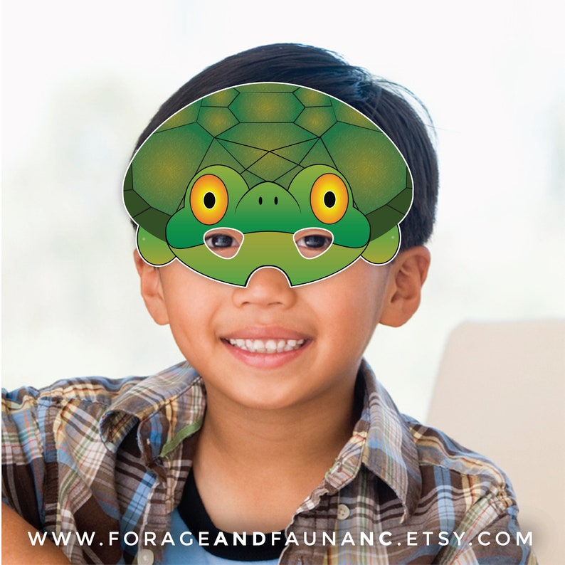 Turtle Printable Animal Mask Costume Snapping Turtle Box Tortoise and ...