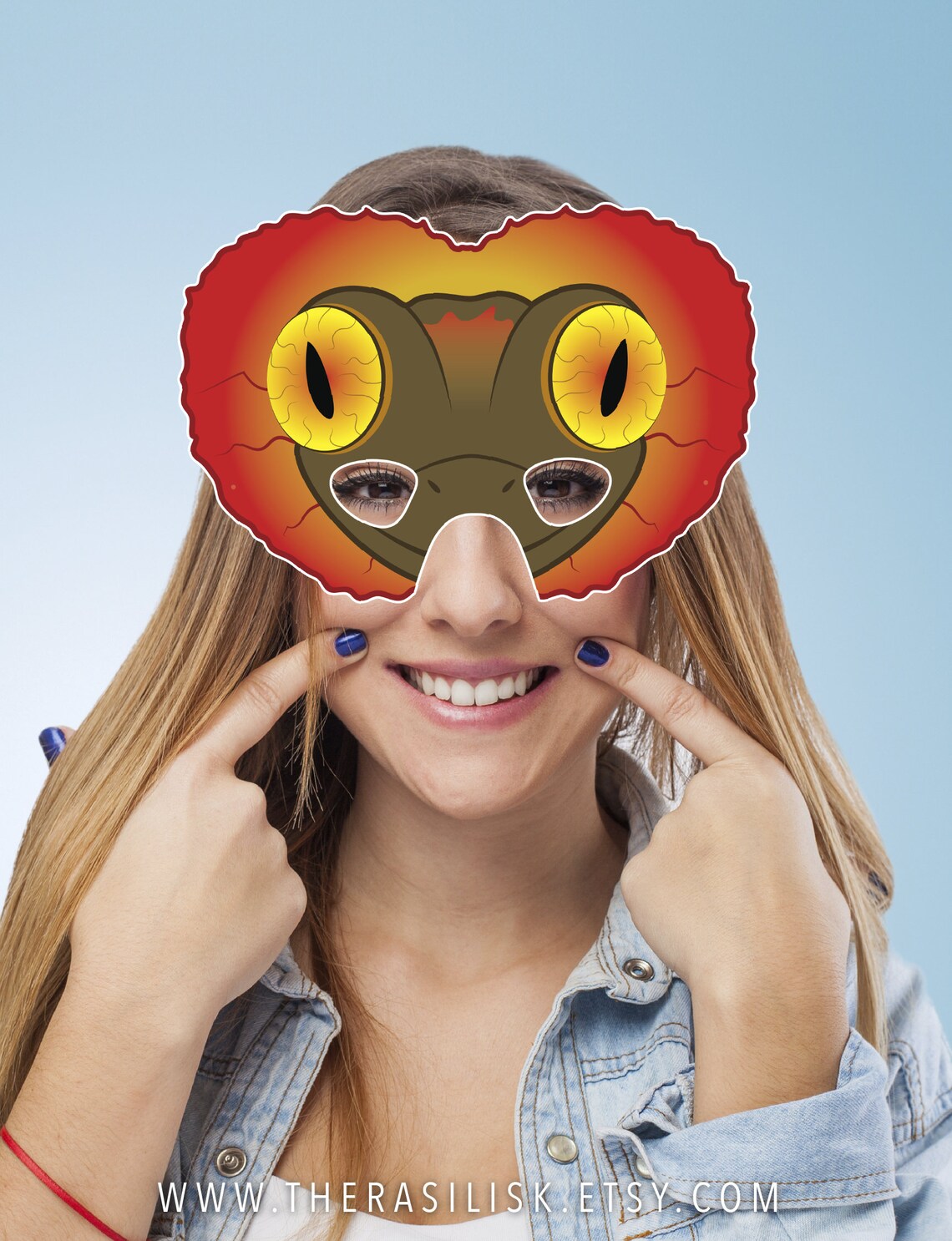 Frilled Neck Lizard Printable Mask Reptile Party Mask - Etsy