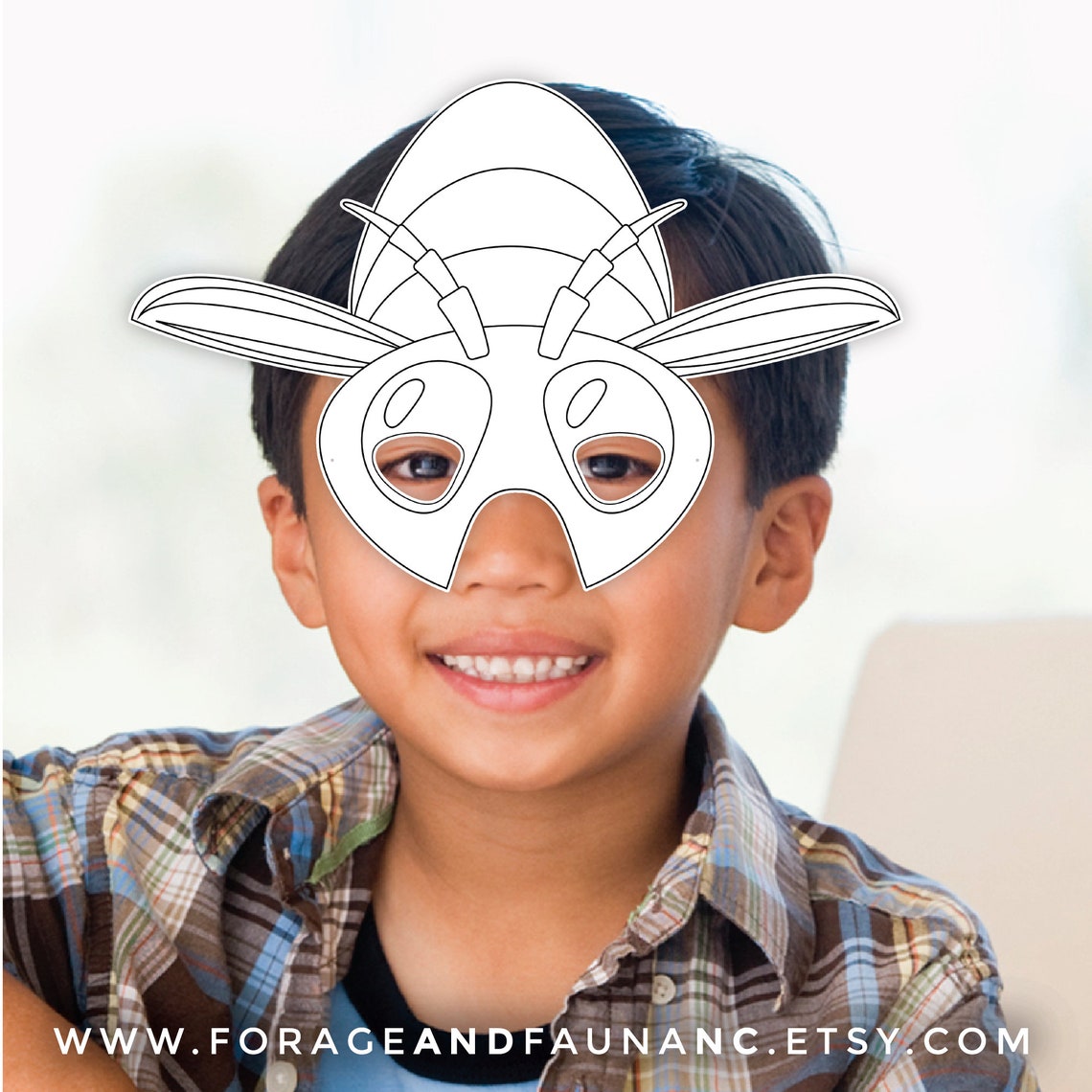 Firefly Printable Insect Mask Coloring Book Pages Lightning | Etsy