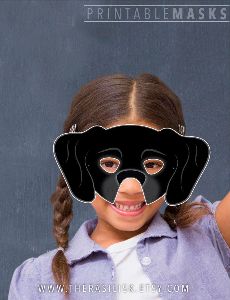 Black Labrador Great Dane Printable Dog Mask Black Lab Hound | Etsy