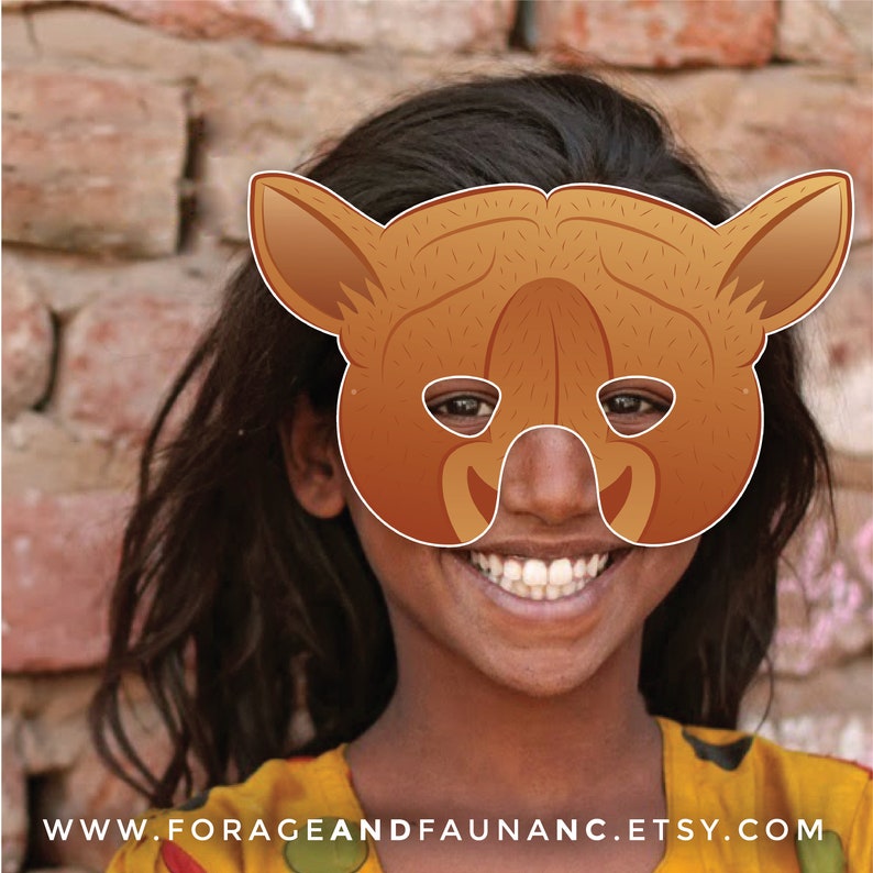 Camel Printable Animal Mask Costume Dromedary Bactrian Camel Egypt ...