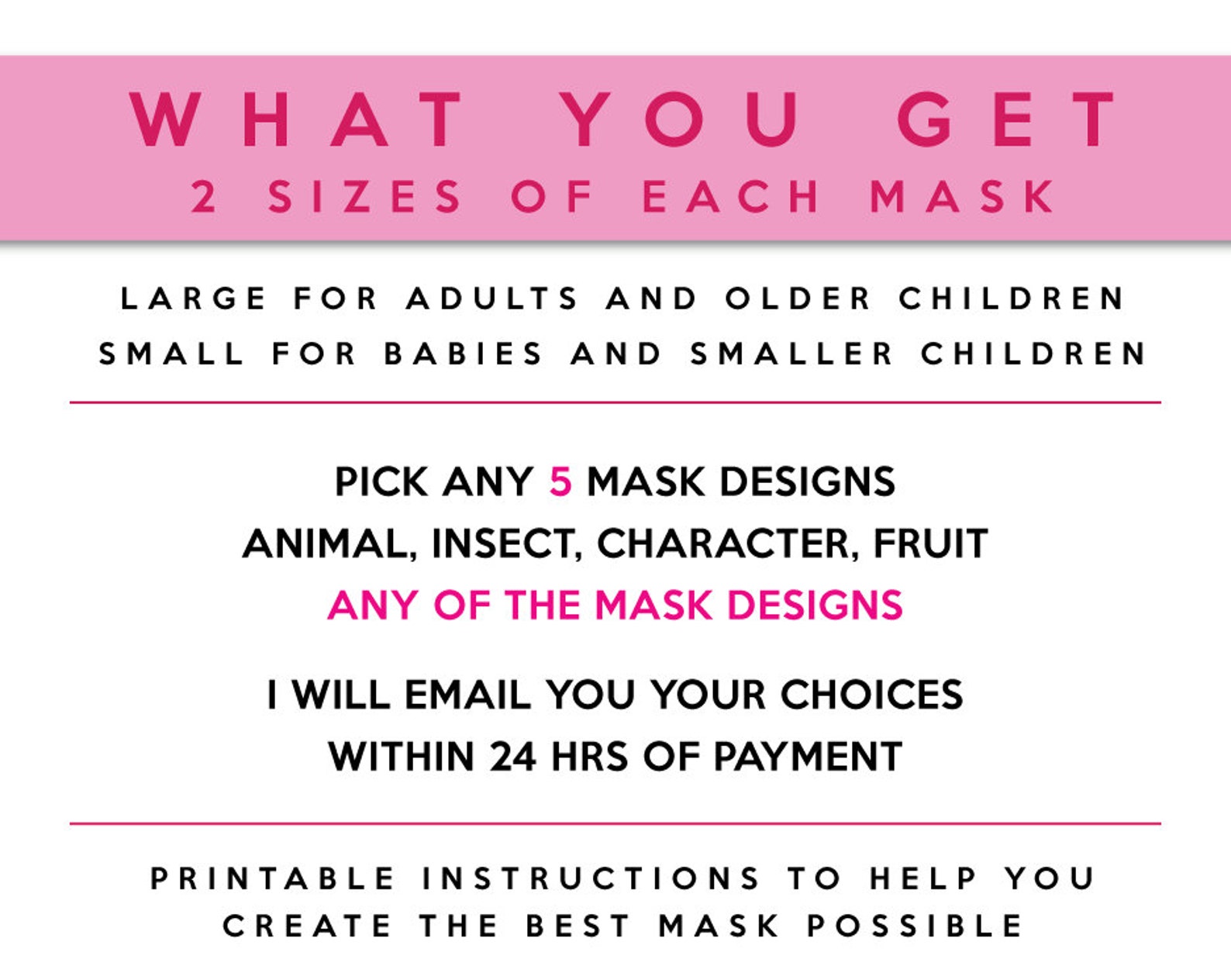 Printable Masks, Animal Masks, for Kids, Pick Any 5 Masks Costume ...