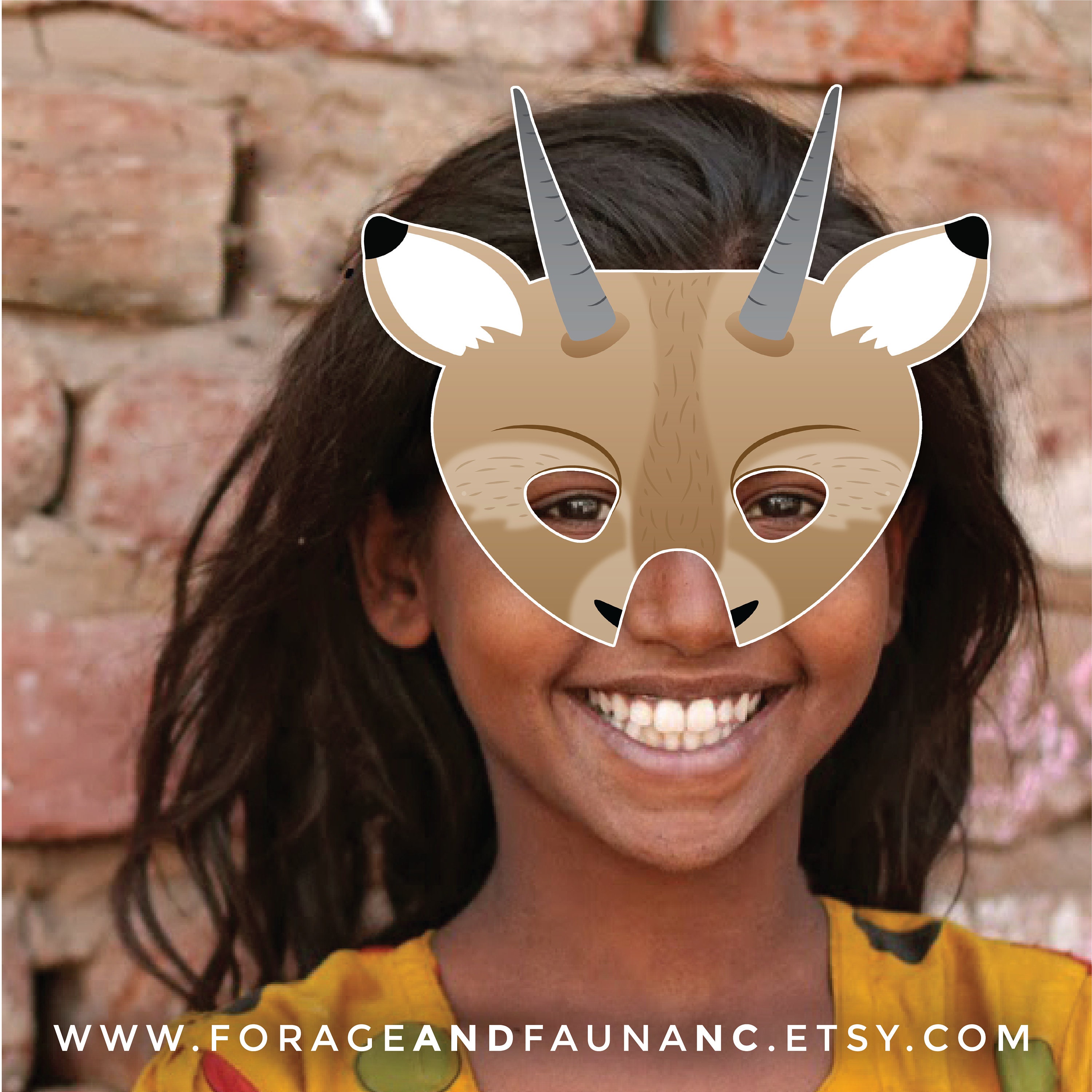 Antelope Printable Animal Mask Costume Goat Deer Ruminant - Etsy UK
