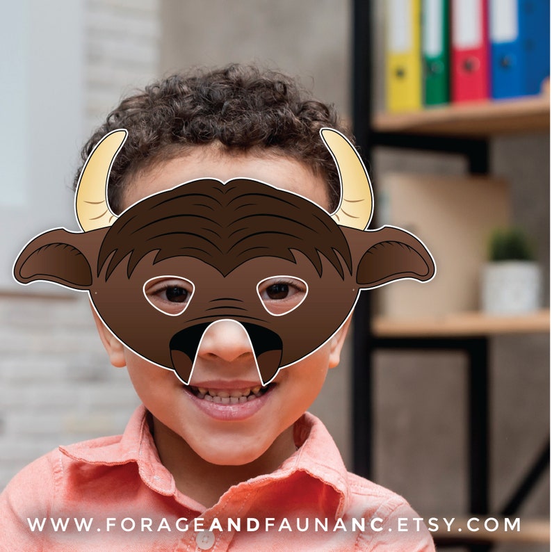 Buffalo Printable Mask Bison Mask Printable Animal Mask - Etsy Australia