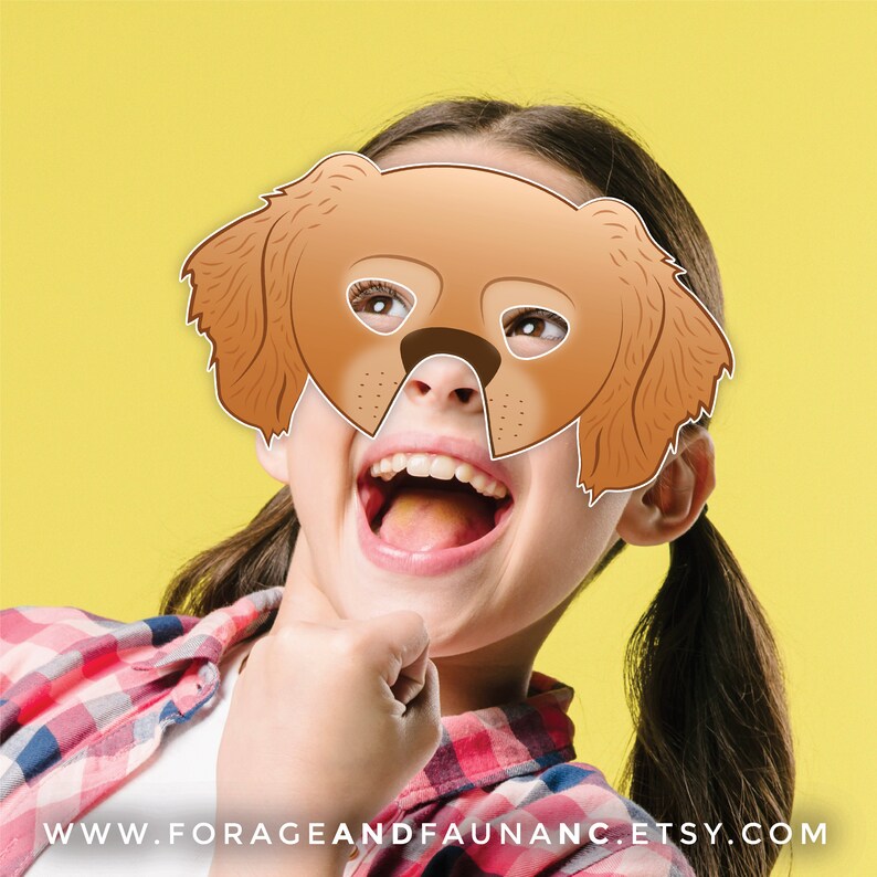 Golden Retriever Printable Dog Mask Cocker Spaniel Mask Printable ...