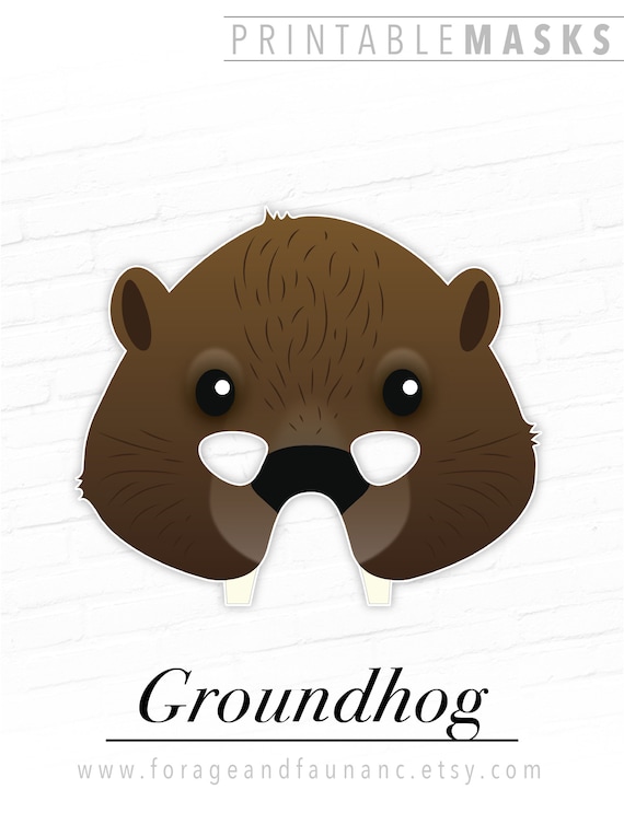Groundhog Printable Mask Groundhog Day Beaver Mask - Etsy