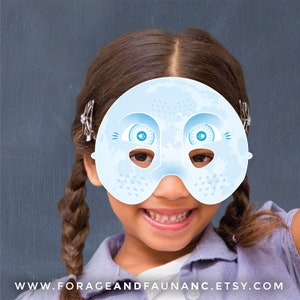 Full Moon Printable Halloween Mask Lunar Mask Outer Space Celestial ...