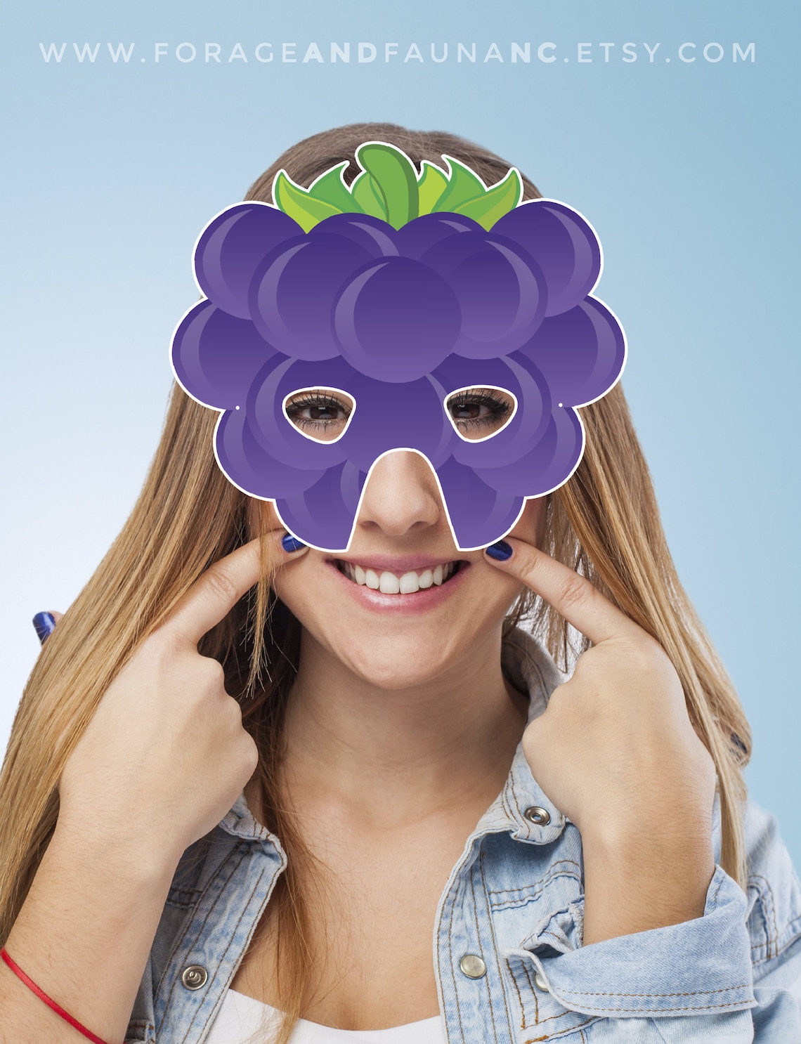 Blackberry Mask Printable Mask Fruit Mask Food Mask Playtime | Etsy