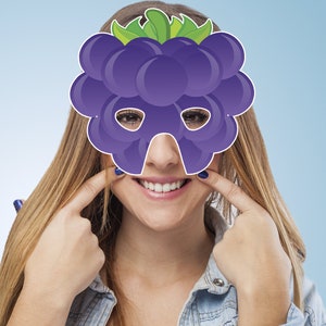 Blackberry Mask Printable Mask Fruit Mask Food Mask Playtime - Etsy