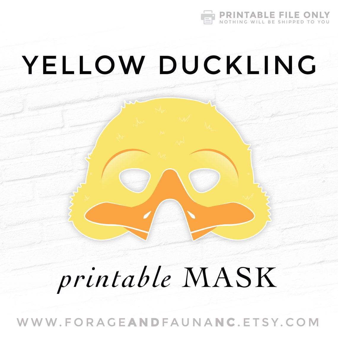 Yellow Duckling Printable Bird Mask Mallard Muscovy Pekin Saxony Magpie ...