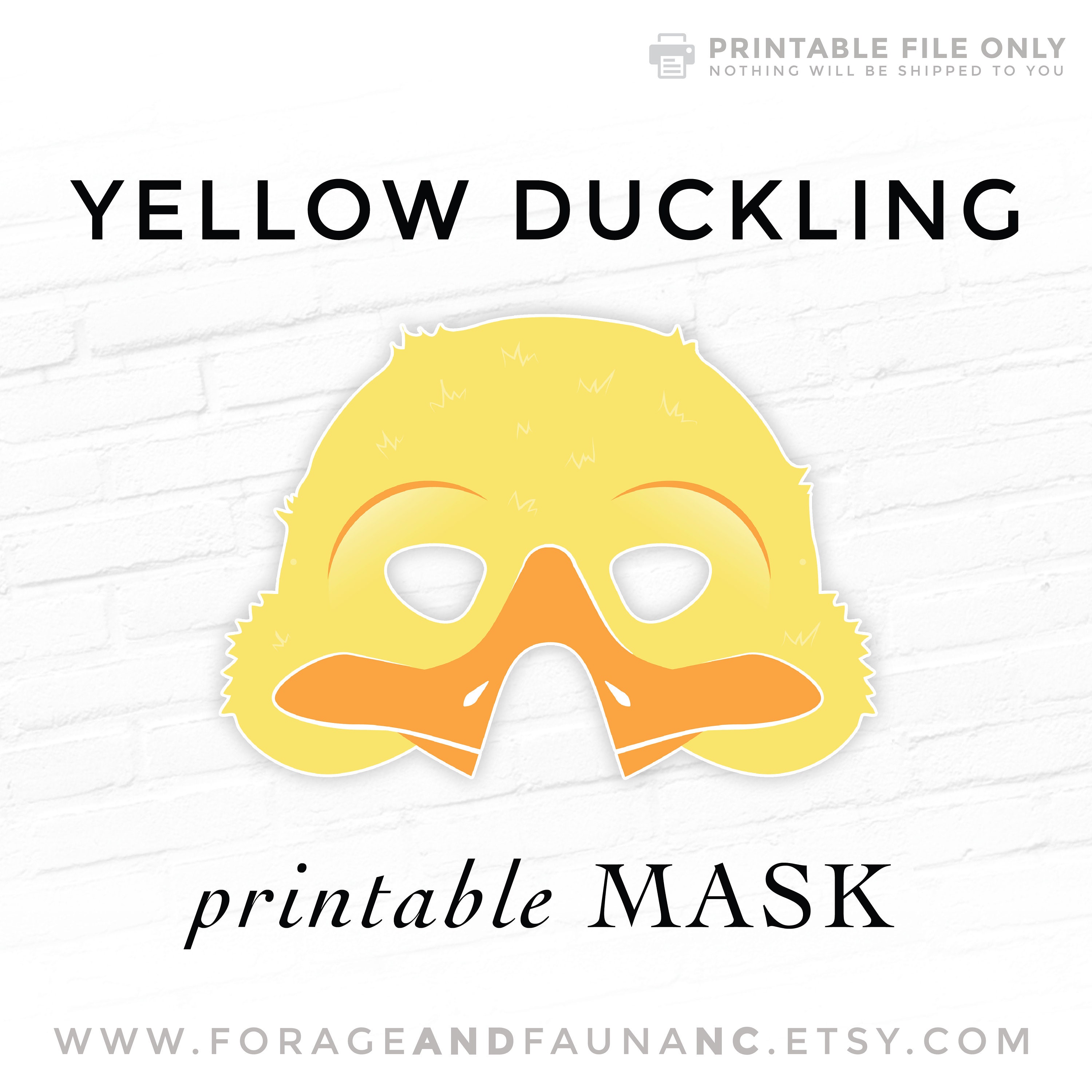 Yellow Duckling Printable Bird Mask Mallard Muscovy Pekin Saxony Magpie ...