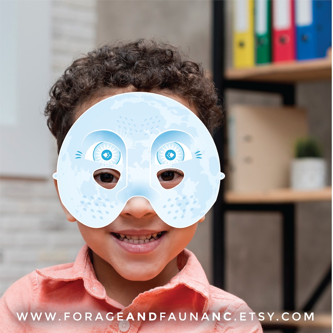 Full Moon Printable Halloween Mask Lunar Mask Outer Space - Etsy