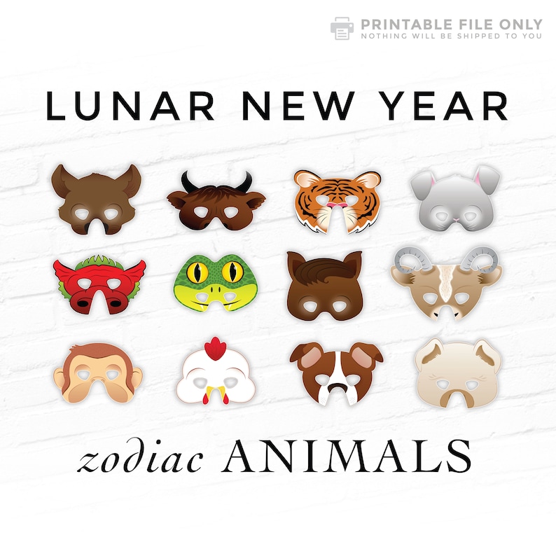 Chinese New Year 2023 is Year of the Rabbit Masks Lunar Zodiac - Etsy